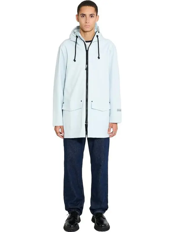 Stutterheim Stockholm Patch Matte Raincoat - Frost Grey
