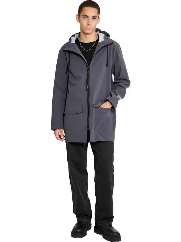 Stutterheim Stockholm Patch Matte Raincoat - Mystic Blue