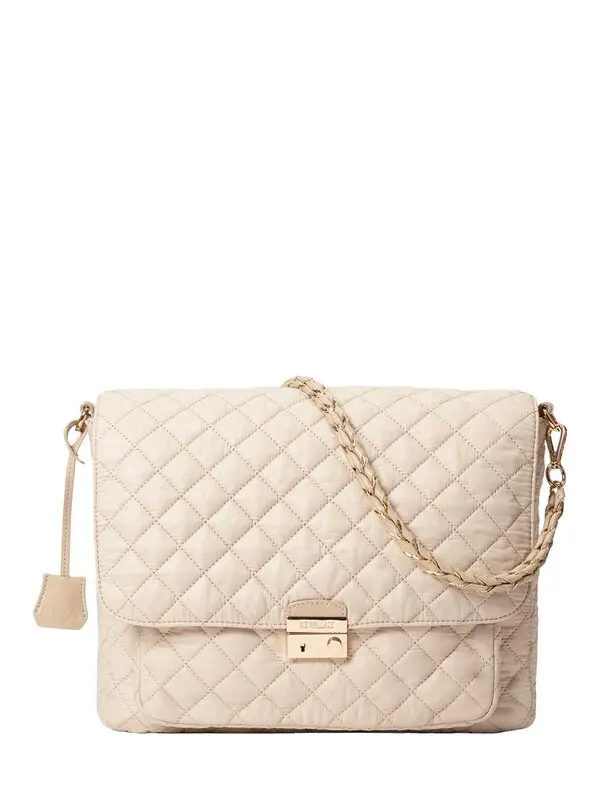 Mz Wallace Large Crosby Quilted Nylon Crossbody Bag - Buff