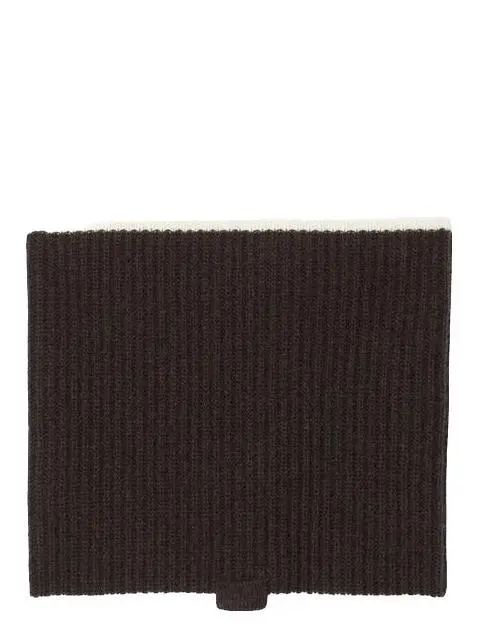 Sandro Ribbed Knit Neck Warmer - Brown