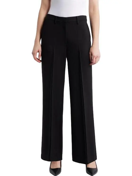 Elie Tahari Inverted Pleat Wide Leg Trousers - Noir