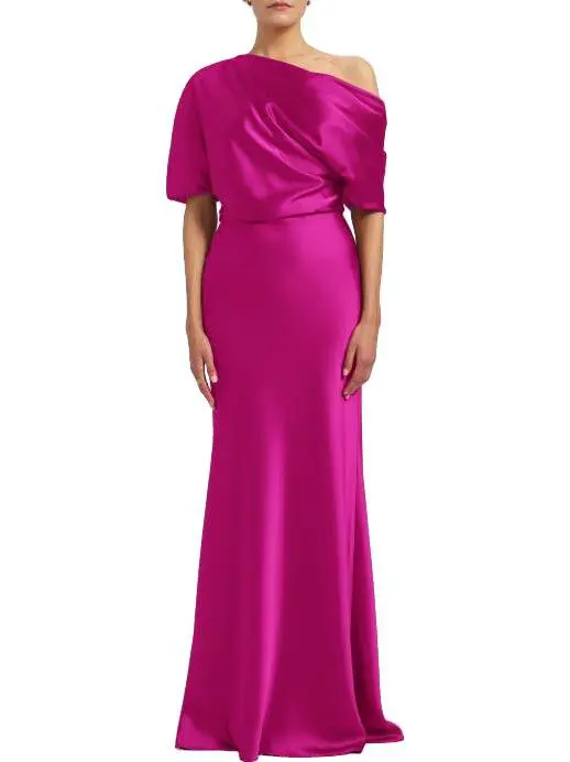 Amsale The Slouch Gown - Fuchsia