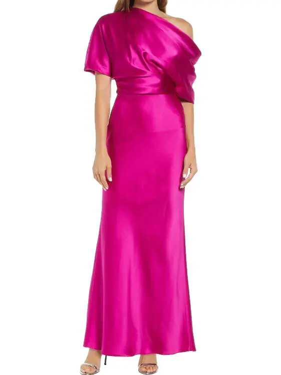 Amsale The Slouch Gown - Fuchsia