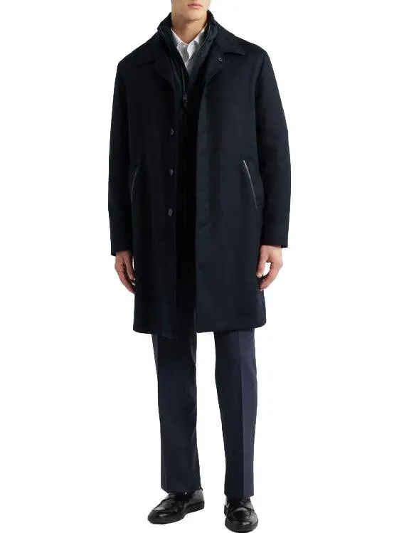 Canali 3-in-1 Wool Car Coat - Navy