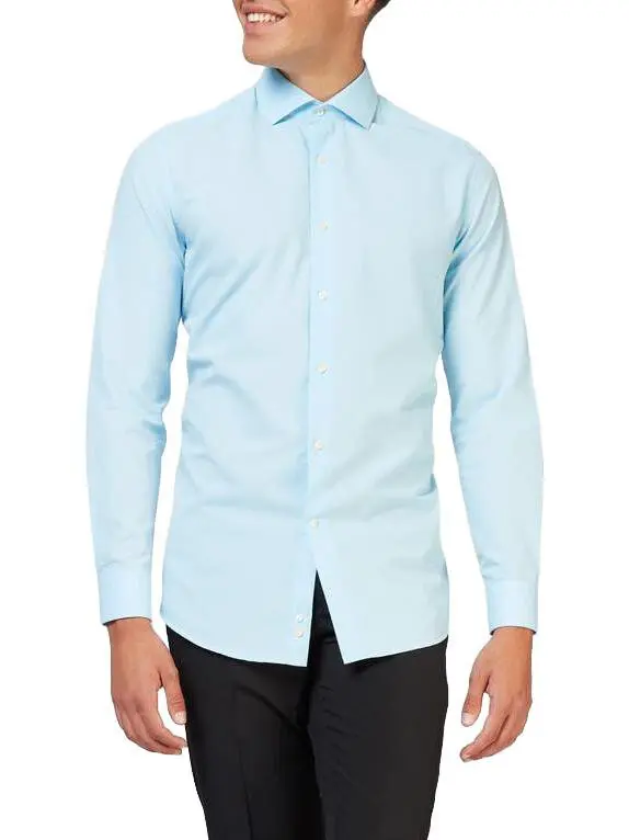 Opposuits Cool Modern Tailored Fit Wrinkle Resistant Button-up Shirt - Blue