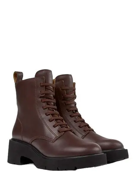 Camper Milah Lace-up Bootie - Dark Brown