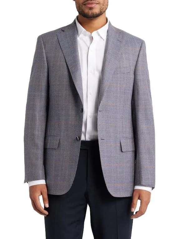 HERITAGE GOLD Delfino Glen Check Wool Sport Coat - Light Blue