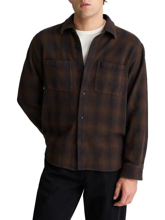 Madewell Midweight Flannel Button-up Shirt - Licorice Brushed Ombre Plaid