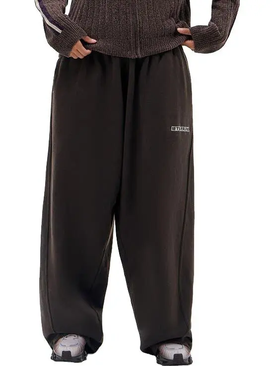 IETS FRANS Big Simmi Wide Leg Sweatpants - Brown