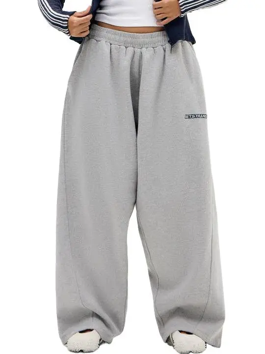 IETS FRANS Big Simmi Wide Leg Sweatpants - Grey