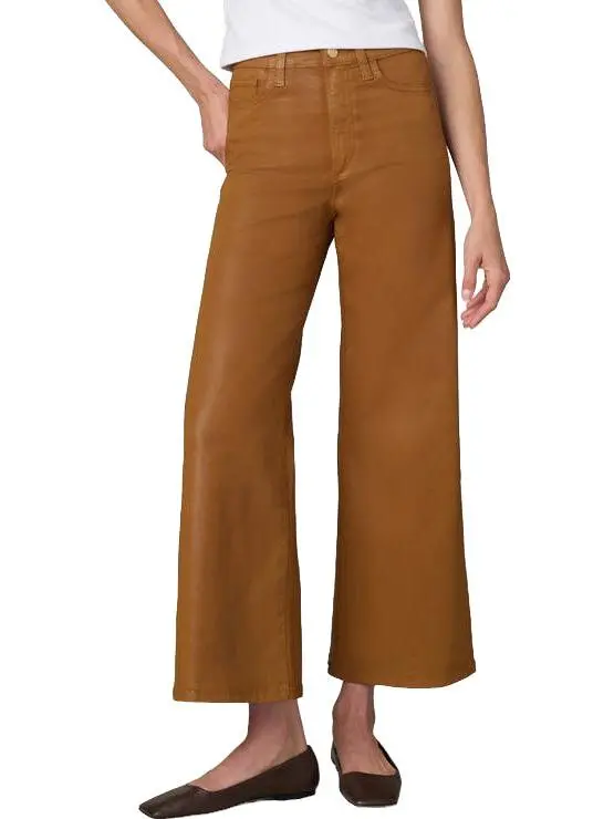 Joe's Jeans The Mia Coated High-waist Wide-leg Jeans - Bronze Brown