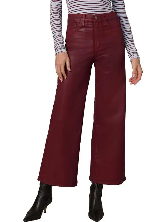 Joe's Jeans The Mia Coated High-waist Wide-leg Jeans - Syrah
