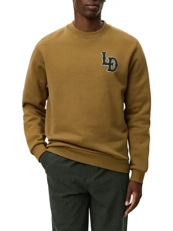 LES DEUX Brady Logo Patch Sweatshirt - Butternut Brown