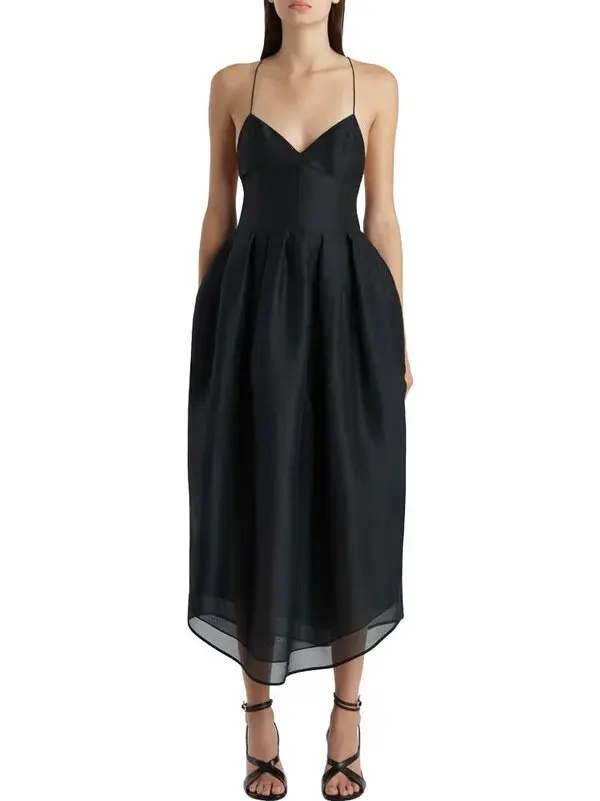 Khaite Colette Silk Organza Gown - Black
