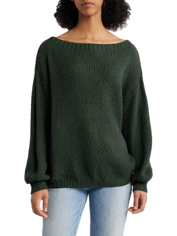 PACSUN Wren Off-the-shoulder Sweater - Green