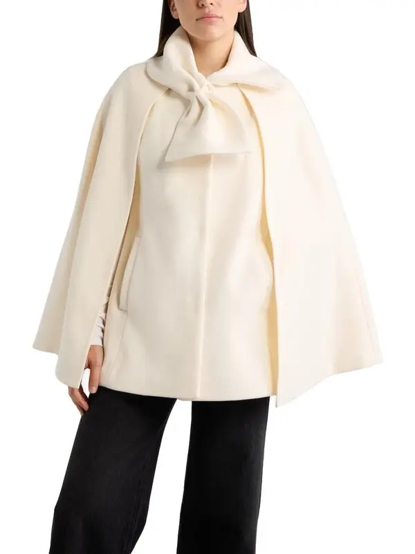 CECE DUPRAZ Bow Collar Cape - Ivory