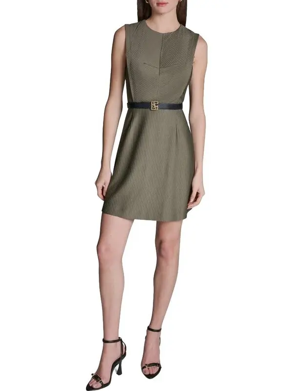 Bcbgmaxazria Sleeveless Belted Minidress - Moss