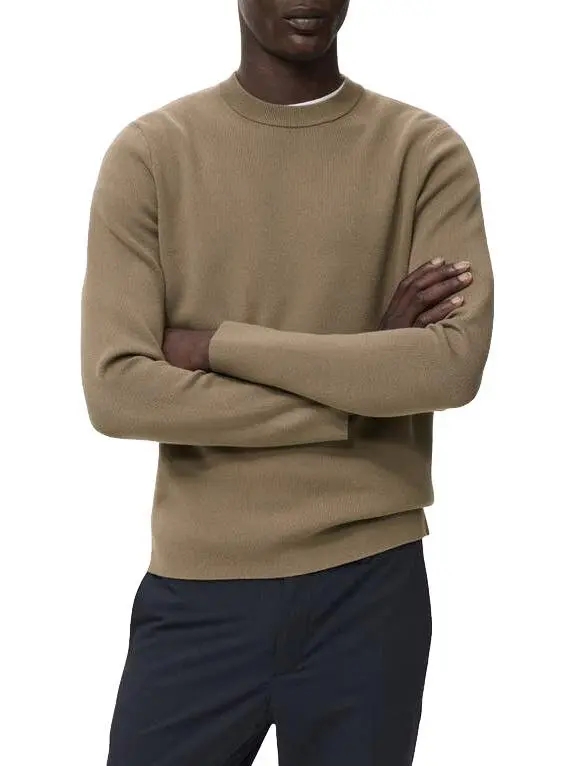 Mango Regular Fit Crewneck Sweater - Medium Brown