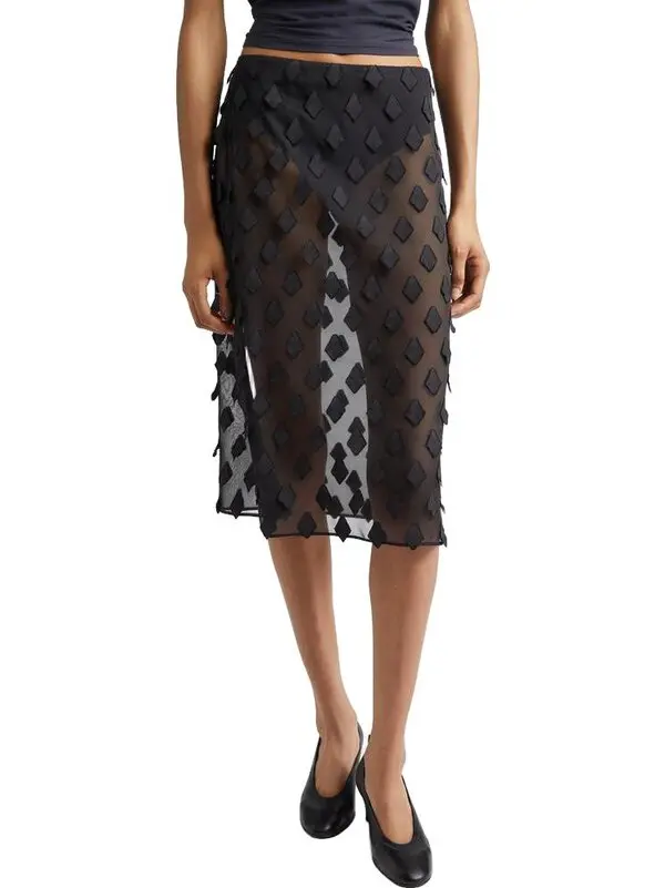 Paloma Wool Tris Sheer Midi Skirt - Black