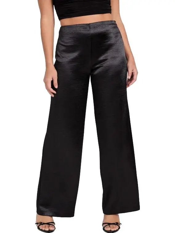 Guess Julie High-waist Satin Pants - Black-black