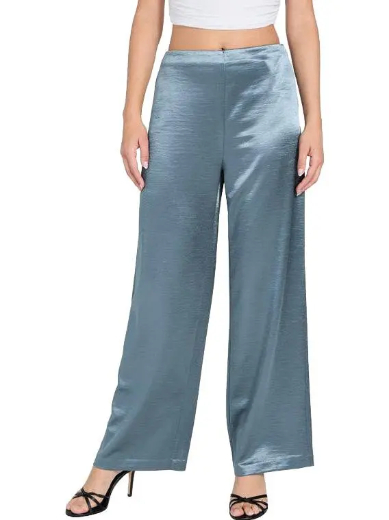 Guess Julie High-waist Satin Pants - Blue