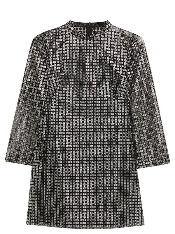Akris Metallic Dot-embroidered Tulle Mini Dress - Brushed Street