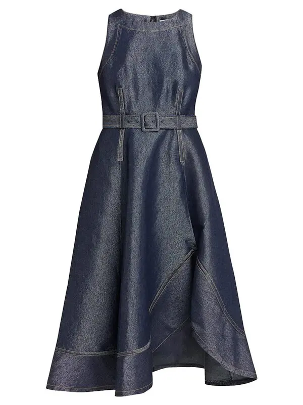 Cinq À Sept Zelda Glitter Denim Midi Dress - Minuit