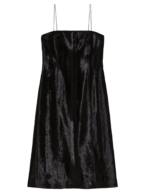 Helmut Lang Sleeveless Faux Pony Midi Dress - Black