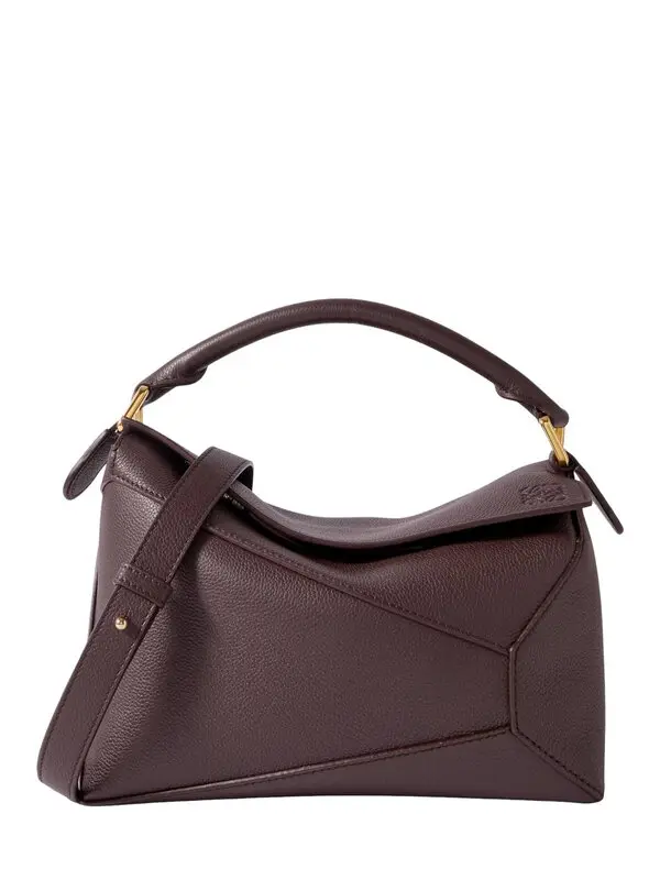 Loewe Puzzle Edge Small Textured-leather Shoulder Bag - Brown