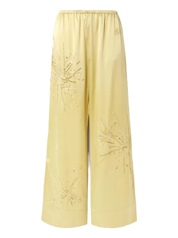 Bernadette Louis Embellished Wide-leg Pants - Gold