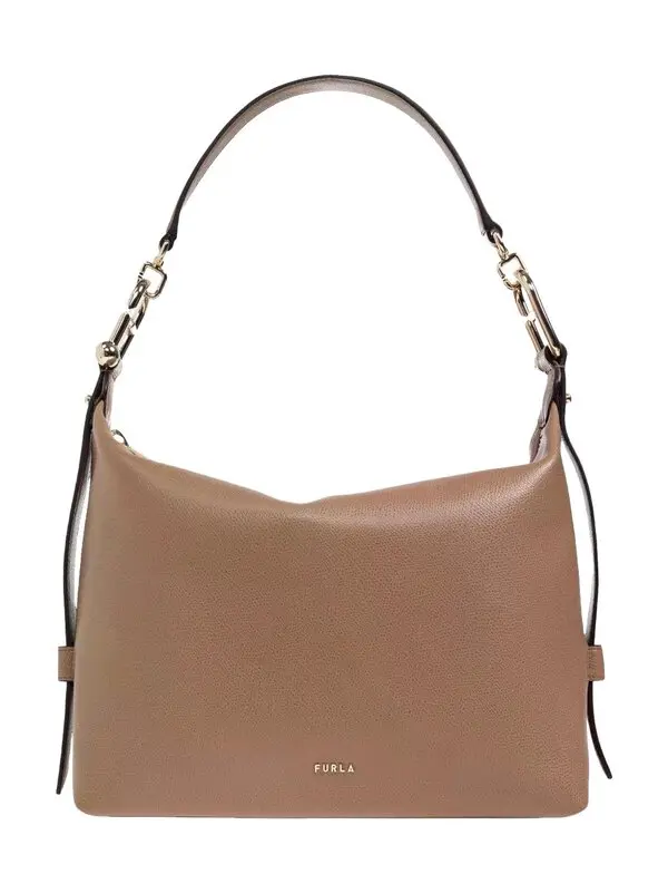 Furla Medium Tonie Leather Shoulder Bag - Neutrals