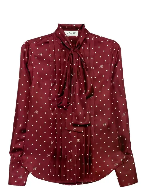 Monse Tie-neck Cowl-back Shirt - Red