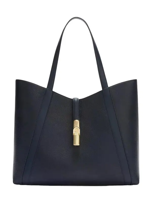 Furla Large Goccia Leather Tote Bag - Blue