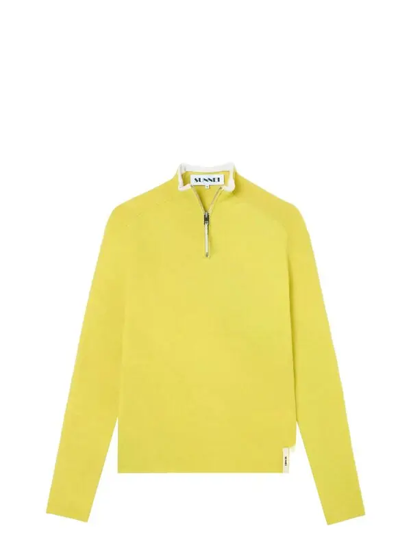Sunnei Half-zip Long-sleeve Top - Yellow