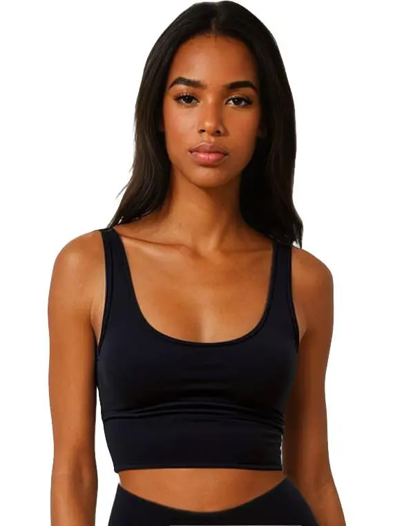 CALYPSA Longline Swim Bra - Black