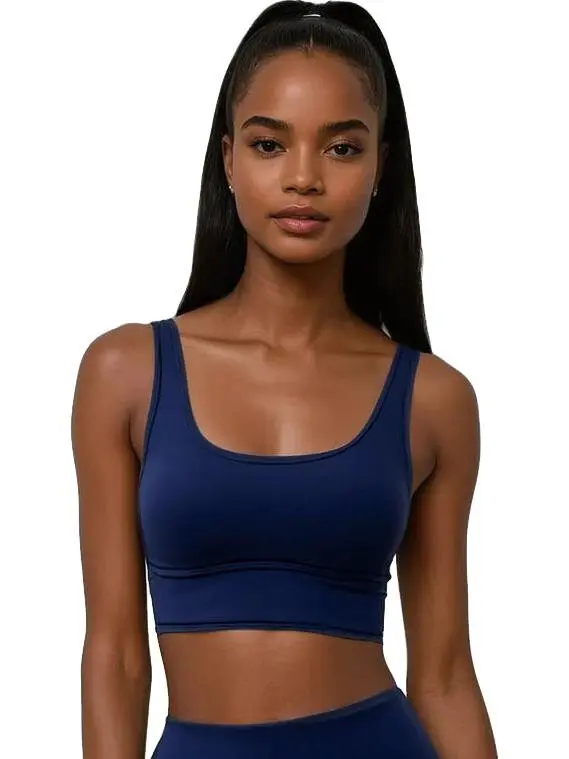 CALYPSA Longline Swim Bra - Navy
