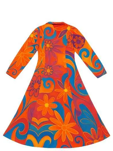 FLORENCIA DAVALOS Voyage Shirt Dress - Orange Hippie Florals