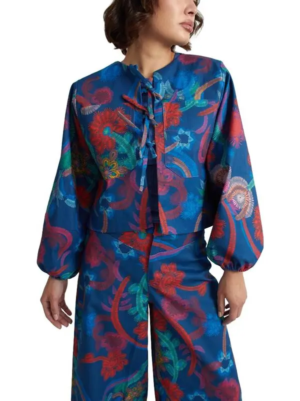 FLORENCIA DAVALOS Coco Jacket - Blue Embroidery Vine