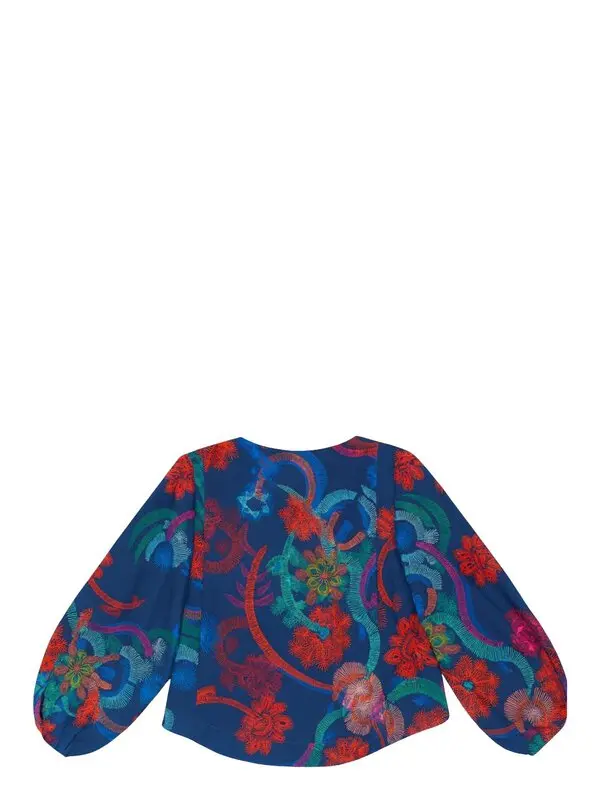 FLORENCIA DAVALOS Coco Jacket - Blue Embroidery Vine