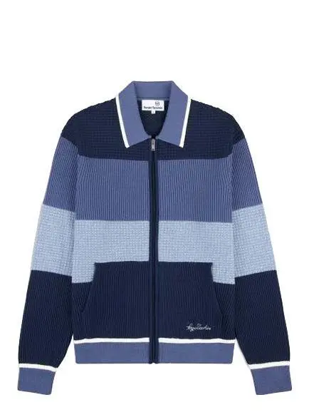 SERGIO TACCHINI Enzo Striped Track Jacket - Faded Denim