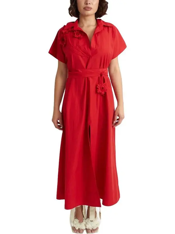FLORENCIA DAVALOS Diana Orchid Shirt Dress - Rojo