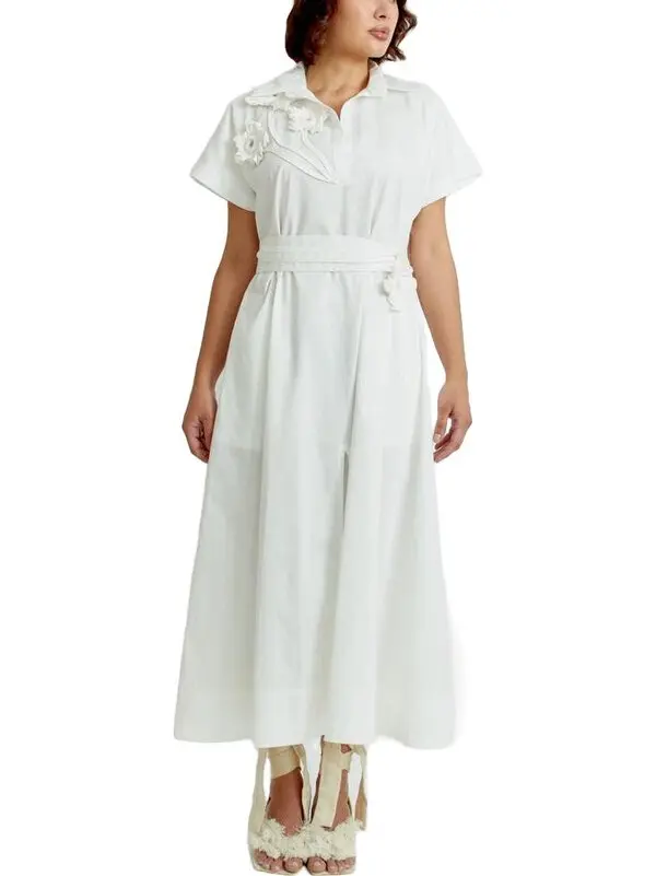 FLORENCIA DAVALOS Diana Orchid Shirt Dress - White