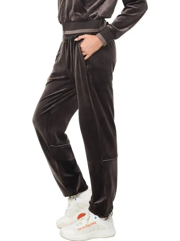SERGIO TACCHINI Leta Velour Track Pants - Mulch