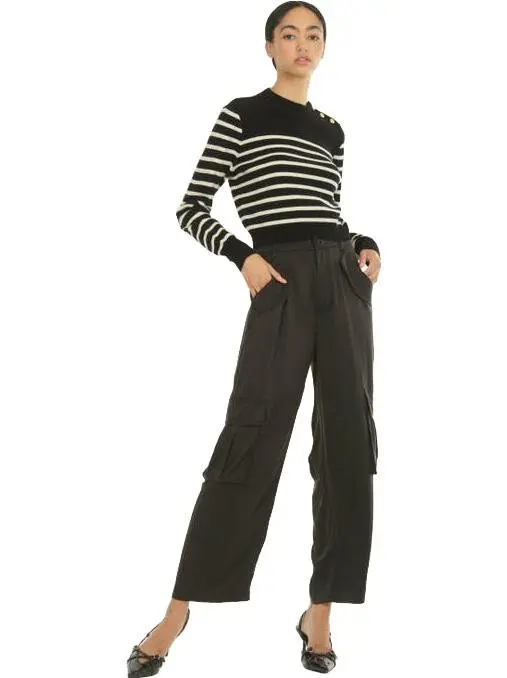 SECRET PON-PON Lyla Wide Leg Pants - Black