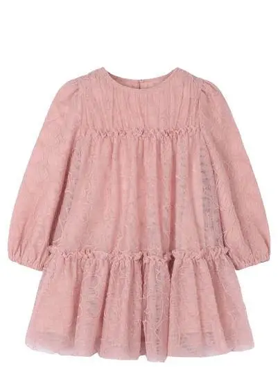 MAYORAL Long Sleeve Tulle Dress - Pink