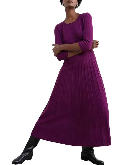 SEASALT CORNWALL Folk Song Rib Midi Sweater Dress - Knit Melange Amethyst
