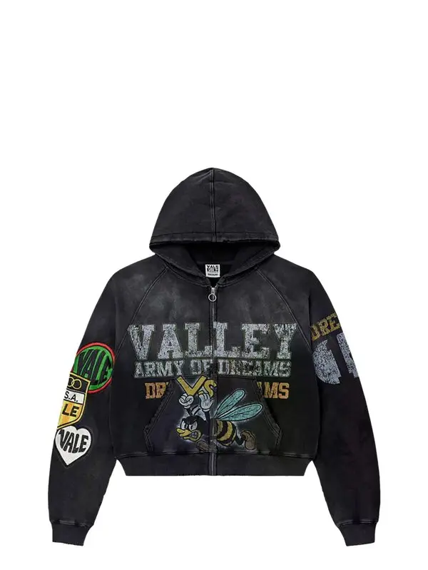 VALE FOREVER Zip-up Hoodie - Black