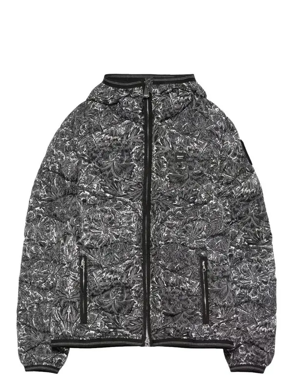 BLAUER. Camelia Hooded Floral Coat - Black