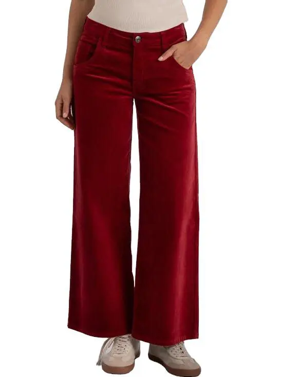 Kut From The Kloth Velvet High-rise Wide-leg Pants - Red