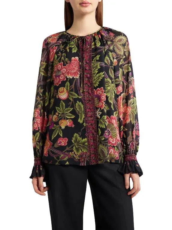 Kobi Halperin Shahar Floral Print Woven Shirt - Black Multi